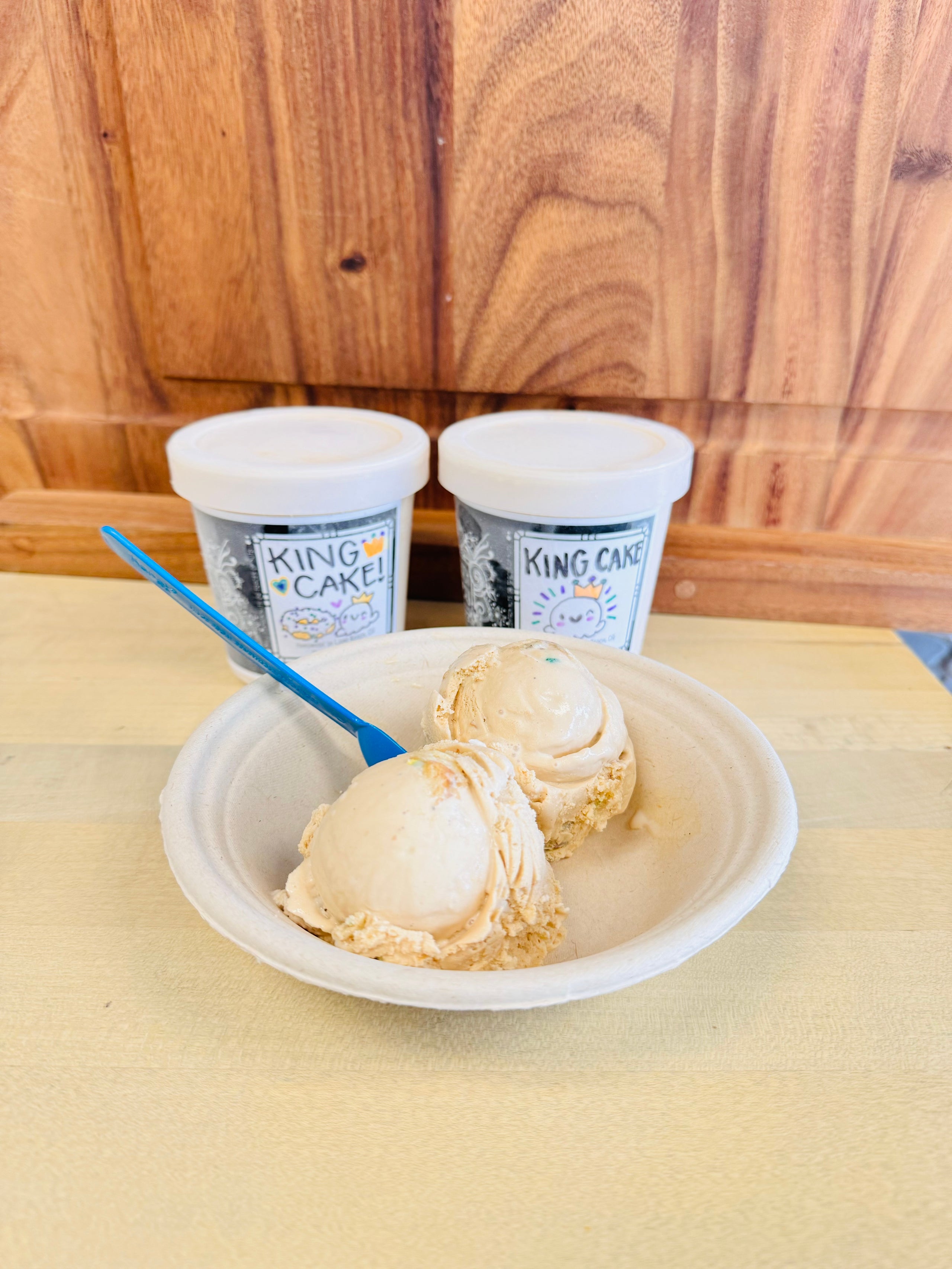 King Cake Ice Cream | Long Beach Creamery